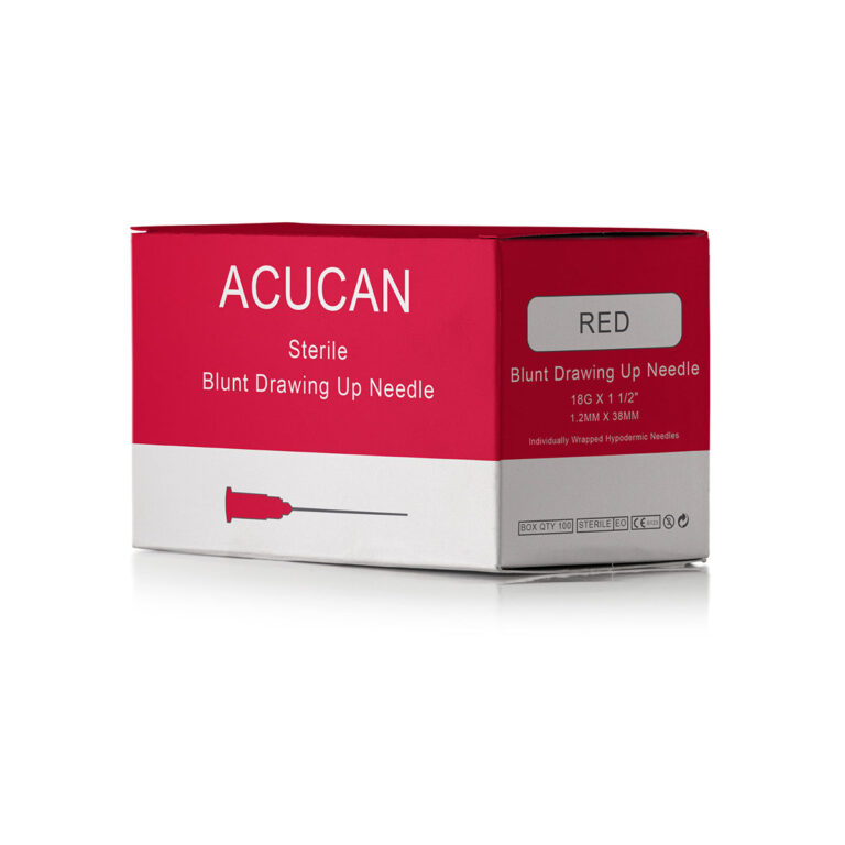 Acucan 18g X 1½" (1.2mm x 38mm) Red Blunt Drawing Up Needle - Orion ...